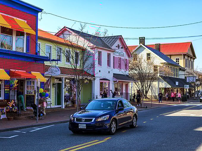 The colorful buildings of Chesapeake City pop against the sky like a watercolor painting. Small town, big personality!