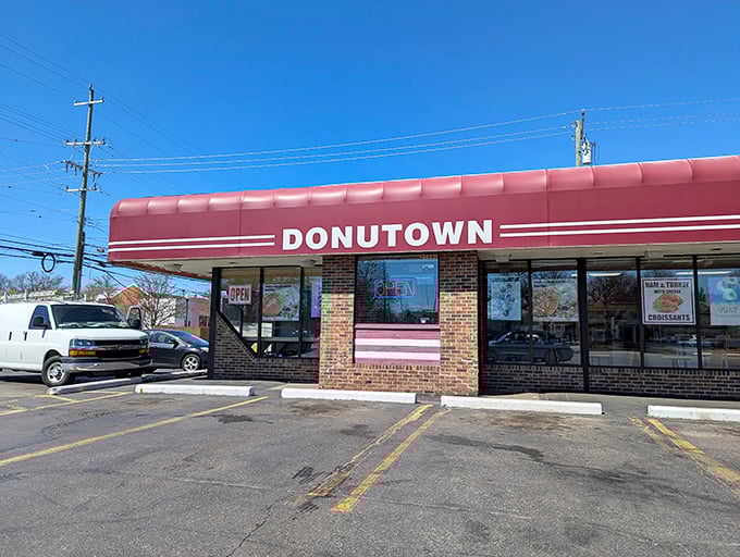 That pink awning isn't just eye-catching – it's Donutown's way of signaling to your taste buds that something wonderful awaits inside.