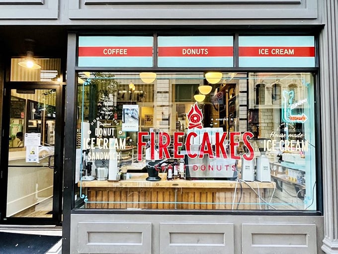 Firecakes' sleek storefront brings artisanal donut crafting to Chicago's bustling streets. Coffee, donuts, and ice cream—the holy trinity of comfort foods!
