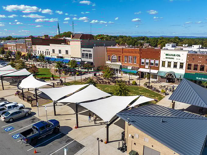 Hickory's inviting main street offers retirees small-town charm with big savings—perfect for stretching that Social Security check.