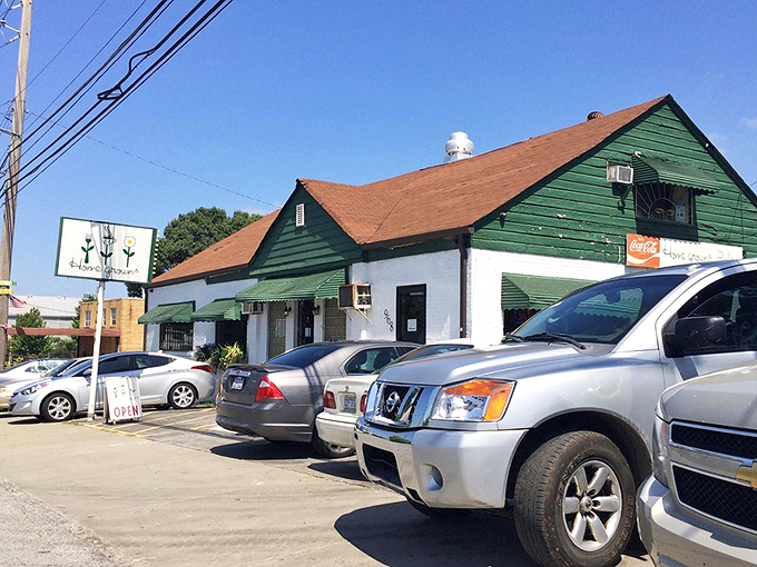 Home grown's distinctive green exterior stands out like a culinary rebel. This is where Atlanta's comfort food revolution quietly began.