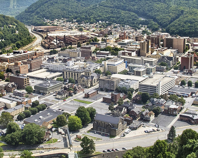 Johnstown's Route 153 cuts through a downtown that's seen it all – resilience and affordability wrapped in historic architecture.