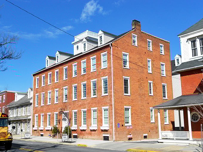 Historic stone and brick buildings house modern shops in Lititz, where centuries-old charm meets contemporary comforts.