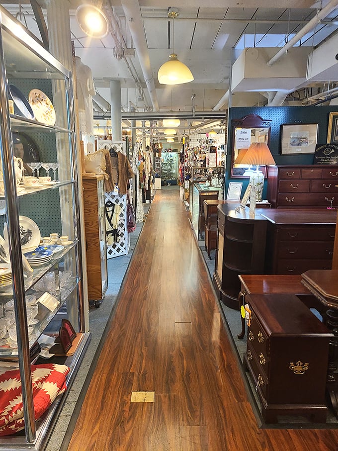 The Antique Center at Savage Mill—where history houses history. That brick facade has seen centuries of Maryland stories unfold.