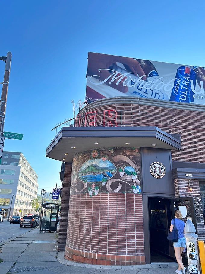 Von Trier's corner location has been luring Milwaukeeans with the siren song of German beer for decades. That neon sign is basically a lighthouse for thirsty sailors.