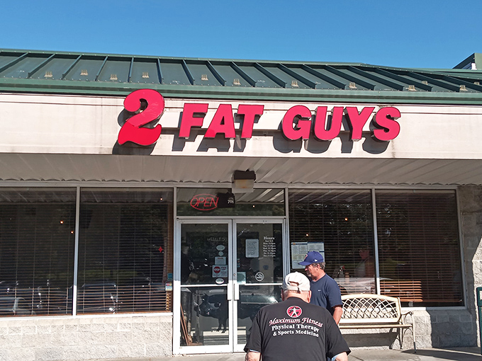 The bold red sign promises exactly what you'll find inside – big flavors from folks who clearly love good food.