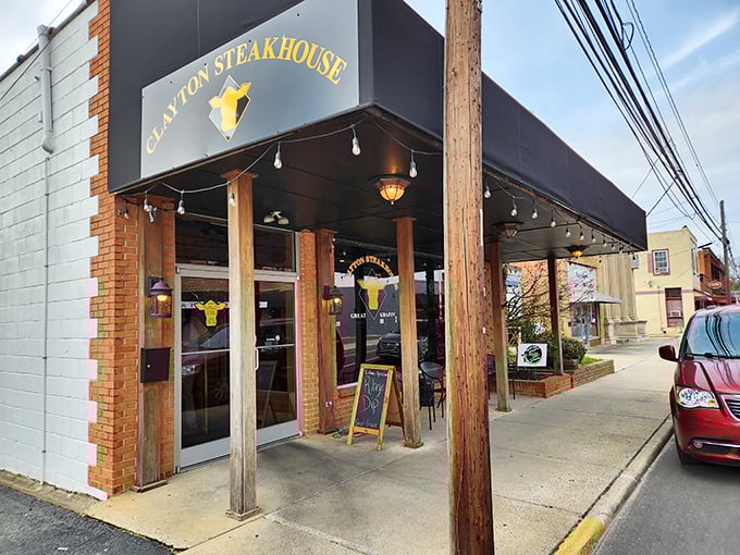 Clayton Steakhouse stands proudly on Main Street, like that reliable friend who always knows exactly what you need—a perfect steak.