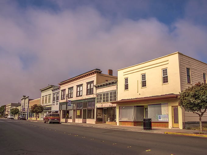 Main Street, Fort Bragg style. Where the traffic lights are few, the pace is slow, and the ocean is always just around the corner.