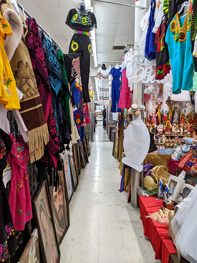 Cultural treasures hang like festive flags in this Portland gem where every aisle tells a different story.