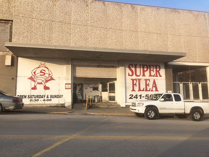 The superhero of flea markets stands tall! This no-nonsense building houses a universe of unexpected treasures waiting to be discovered.