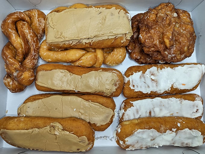 A box of Donut World treasures is like edible gold. The maple bars and cinnamon twists alone are worth the drive from Columbus.