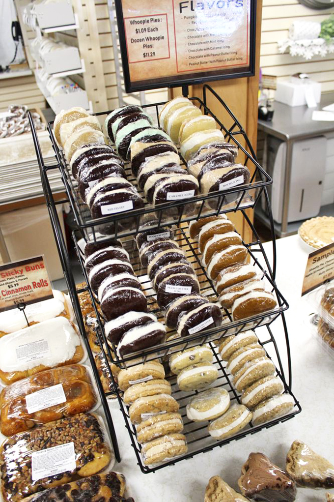 Whoopie pies stacked like edible hockey pucks of joy. The chocolate-vanilla contrast isn't just visually appealing—it's a metaphor for life's perfect balance.