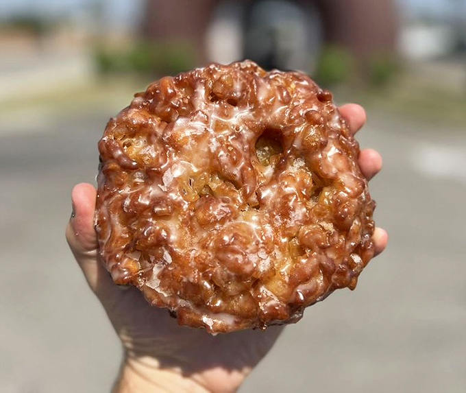 The Holy Grail of fried dough. This apple fritter—craggier than the California coastline and glazed to perfection—is why diets were meant to be broken.