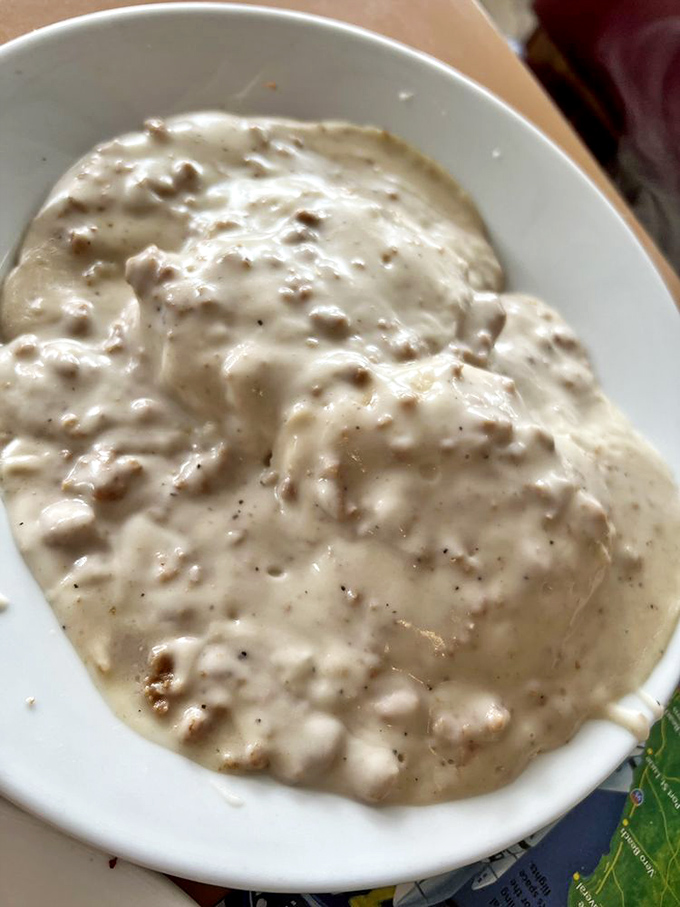 Biscuits and gravy so legendary they should have their own Miami star on the walk of fame—creamy, peppered perfection.