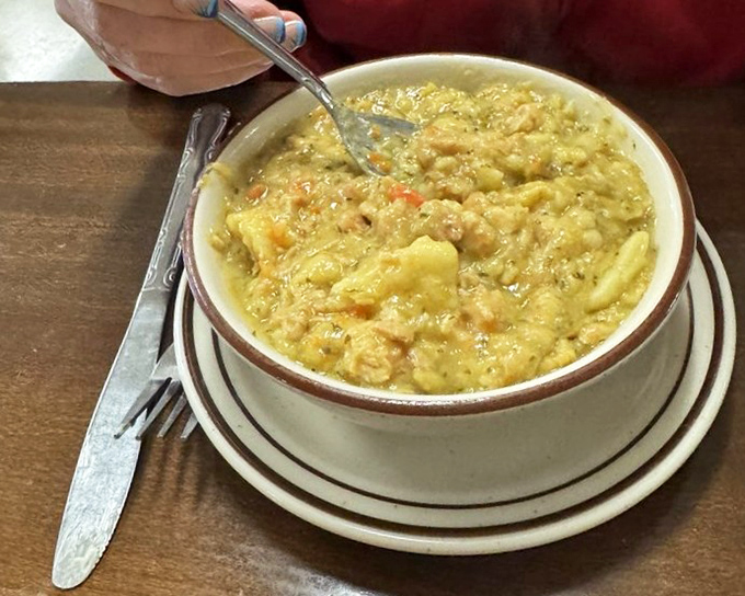 This isn't just soup—it's a bowl of Pennsylvania Dutch heritage. Those hand-rolled noodles swimming in golden broth are what comfort tastes like in Lancaster County.