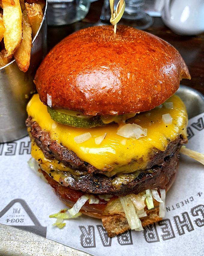 Behold the Royale with Cheese in all its glory—two perfectly seared patties, melted American cheese, and a bun that somehow contains this masterpiece.