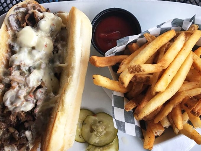 Behold the sandwich that launched a thousand dreams: tender steak, melted cheese, and pure Cincinnati magic on a plate.