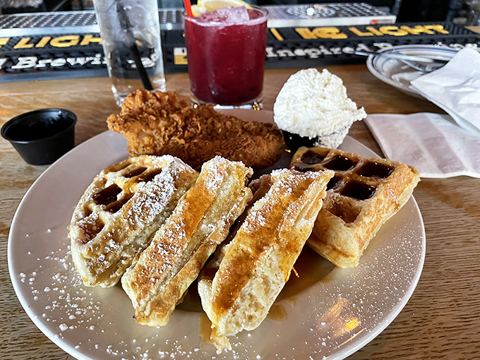 Belgian waffles and golden-fried chicken: a combination so perfect it makes you wonder why we ever eat them separately.