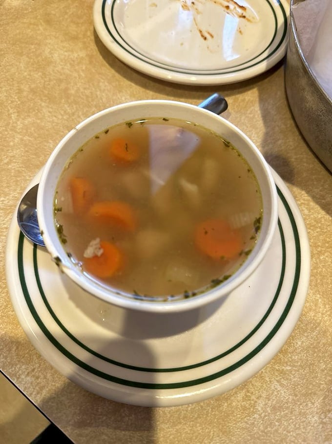 Clear broth, tender vegetables, and homemade dumplings—this soup doesn't just warm your body, it hugs your soul on those brutal Wisconsin winter days.