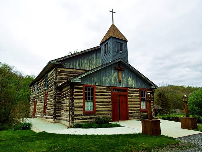 This rustic log church proves that spiritual connection doesn't require stained glass and pipe organs—just solid craftsmanship and a community's devotion.