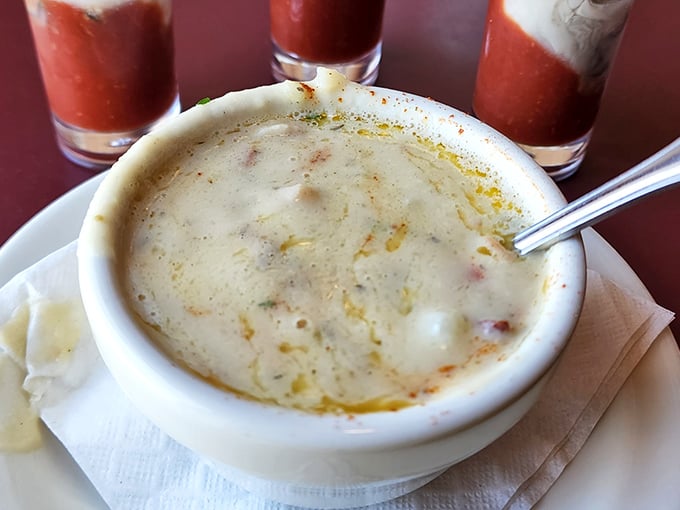 This isn't just clam chowder—it's a creamy ocean hug in a bowl, thick enough to satisfy but never gloppy.