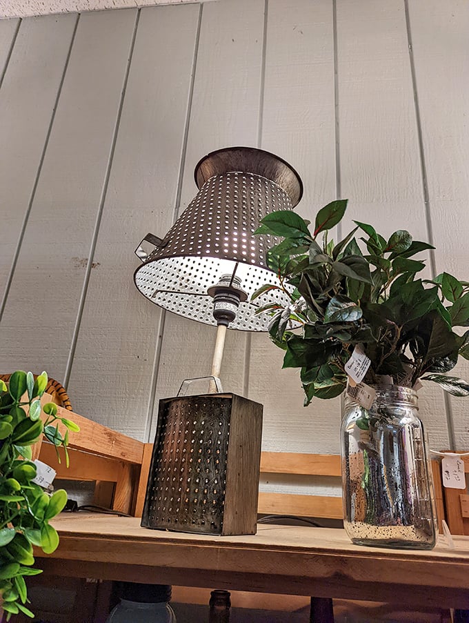 Not just a lamp, but a conversation piece with a past life as a colander. Talk about illuminating kitchen history!