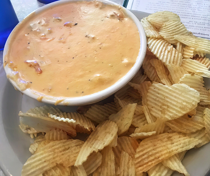 Crane's Southern Fun Dip and potato chips—proof that sometimes the simplest combinations create the most profound happiness.