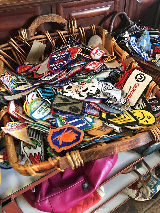 These vintage patches tell stories of adventures past – perfect for customizing your finds.