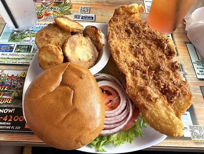 This fish sandwich doesn't need Instagram filters – golden-fried perfection nestled in a bun with just enough crunch to make your table fall momentarily silent.