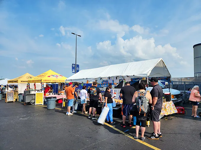 Where hunger meets opportunity. These food vendors know that serious shopping requires serious sustenance—the unofficial fuel of flea market victories.