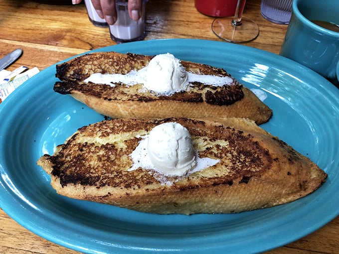 Tower's legendary French toast – custard-soaked sourdough that's achieved cult status for good reason. One bite and you'll join the congregation of the perpetually brunching.