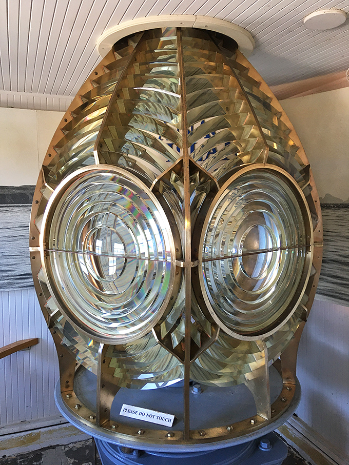 This dazzling Fresnel lens isn't just functional—it's maritime jewelry, focusing light with hundreds of precisely arranged prisms.