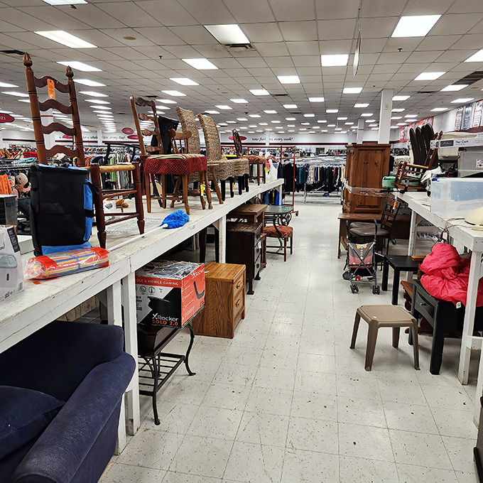 Where furniture finds its second act. That sofa has probably heard more stories than most bartenders.