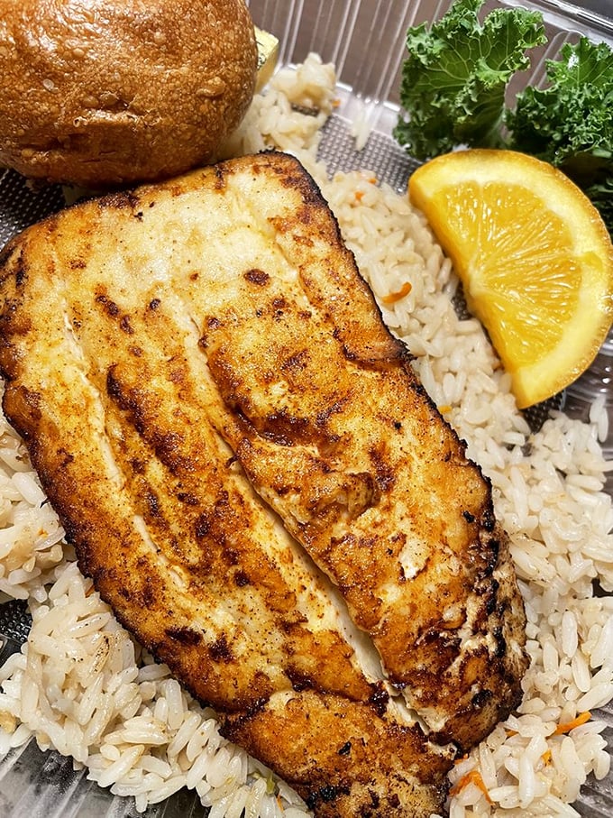This halibut could make a vegetarian reconsider their life choices – perfectly grilled perfection.