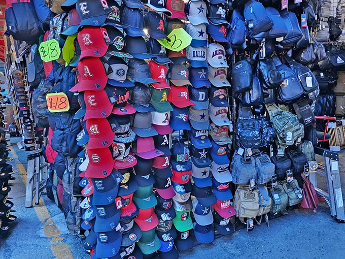 Baseball cap heaven awaits the indecisive sports fan. Why pledge allegiance to one team when you can support the entire league?