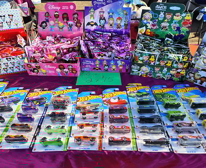 Hot Wheels heaven meets Disney delight. Every collector's dream laid out under the Arizona sun, where childhood nostalgia comes with a price tag.