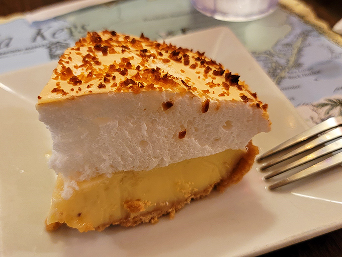 This key lime pie doesn't just end meals—it creates memories with its perfect balance of tart, sweet, and that toasted meringue crown.