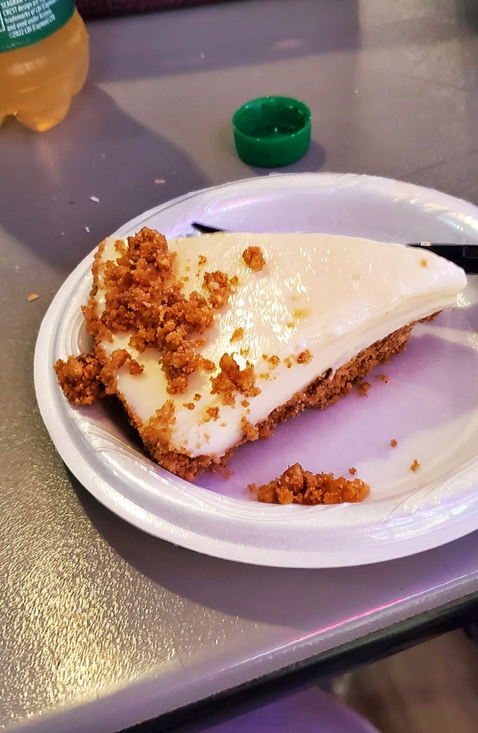 This key lime pie isn't just dessert, it's a religious experience – tangy, sweet, and sporting a graham cracker crust that could make a pastry chef weep.