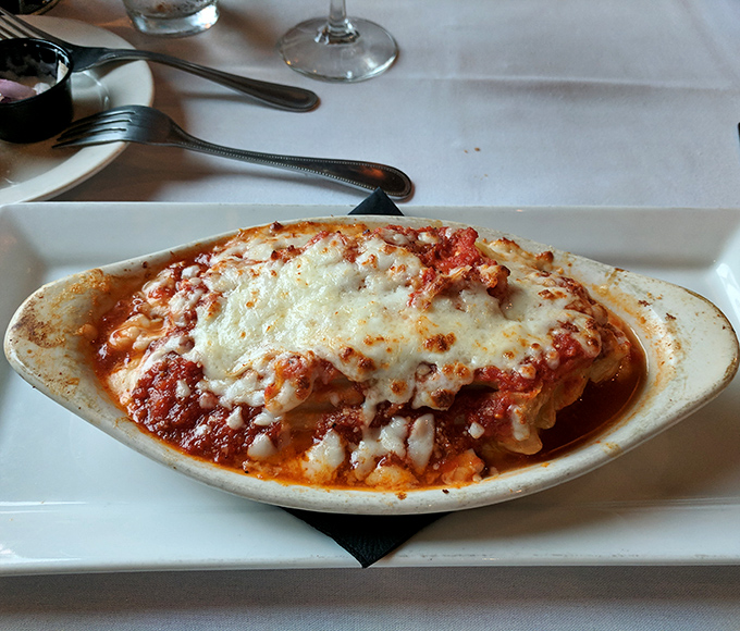 Lasagna that doesn't know the meaning of restraint. Those layers of pasta, cheese, and sauce are having a party, and your fork is definitely invited.