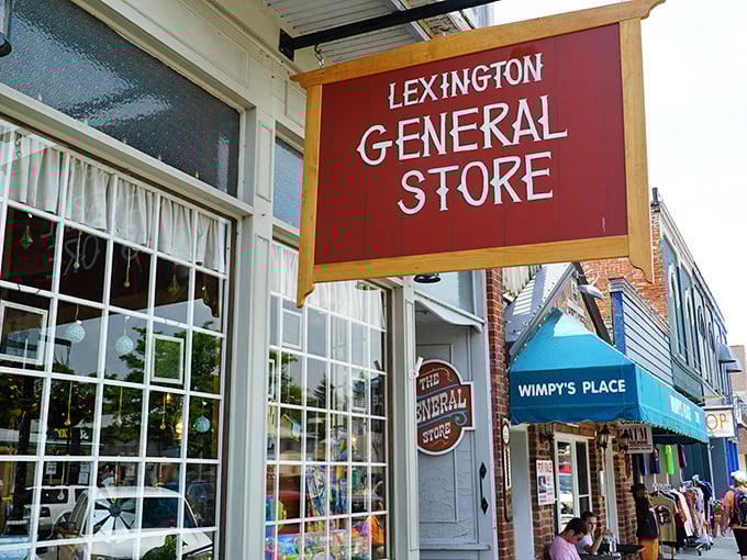 The Lexington General Store sign promises exactly what small-town dreams are made of—a place where necessities and nostalgic treasures coexist.