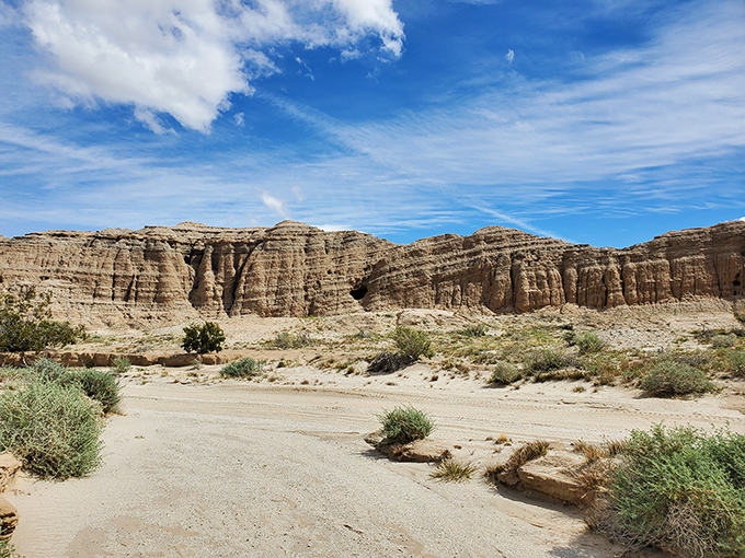 Nature's architecture on full display – these weathered badlands tell geological stories spanning millions of years, no admission ticket required.