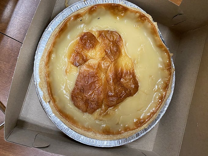 Behold the holy grail of diner desserts—a cream pie that makes you wonder why you ever wasted calories on anything less transcendent.