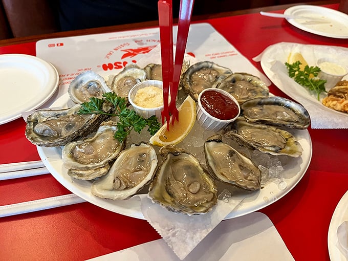 Fresh oysters on the half shell—nature's perfect appetizer. Briny treasures served with classic accompaniments that make you feel like royalty of the sea.