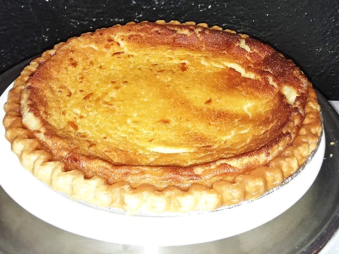 This golden-topped chess pie isn't just dessert—it's edible Southern sunshine with a perfectly flaky crust that shatters just right with each forkful.