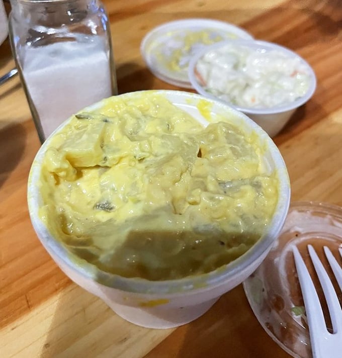 Creamy, soul-soothing potato salad – Nashville's version of a fire extinguisher. This humble side dish performs heroic service against the chicken's magnificent assault.
