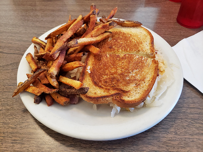 Not all heroes wear capes—some come on toasted rye with perfectly crisp fries. Mickey's Reuben doesn't need filters or hashtags to prove its worth.