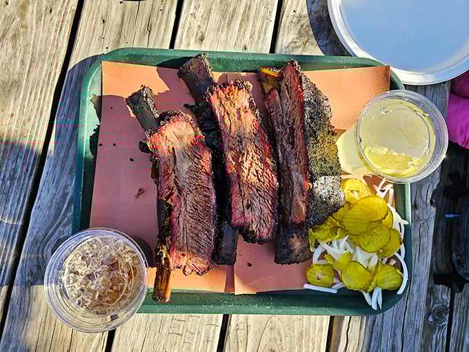 These ribs don't just fall off the bone—they practically leap into your mouth, trailing a perfect balance of smoke, spice, and Texas tradition.