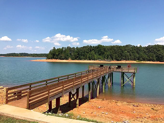 This fishing pier at Sadlers Creek State Park practically begs you to bring a rod and a thermos of coffee. Morning views like this make early risers of even the most dedicated sleep-in seniors.