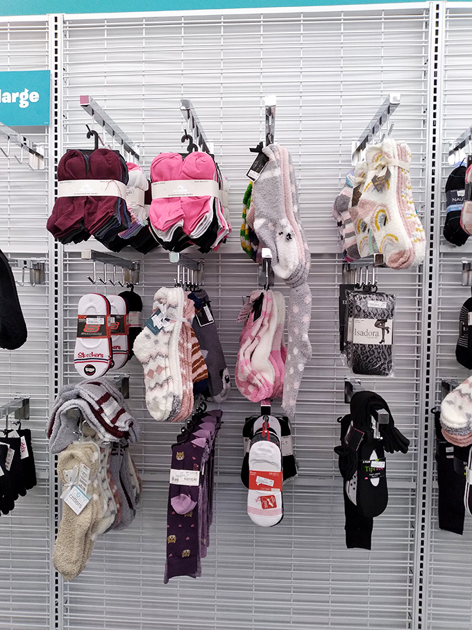 Cozy feet are happy feet! This sock paradise offers everything from practical no-shows to whimsical patterns that make laundry day slightly less tragic.
