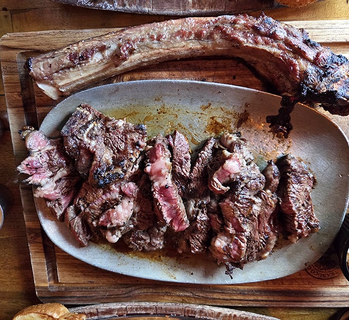 Meat poetry on a plate. The kind of steak that makes conversation stop mid-sentence while everyone at the table has a moment.